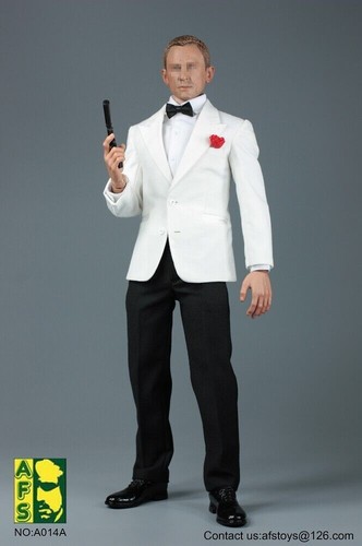 AFS A014A 1/6 White Agent Suit James Bond 007 Clothes Suit Fit 12 ...