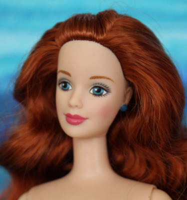 Nude red head Ginger Barbie half up long wavy hair blue eyes Mackie ...