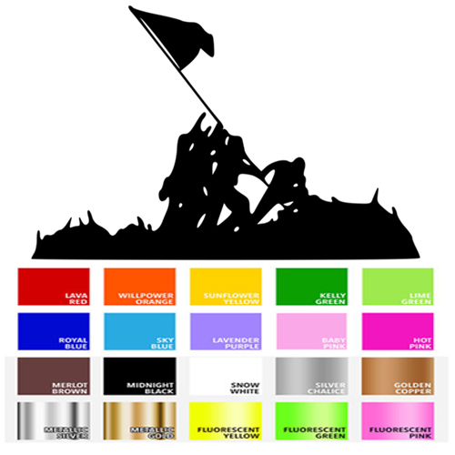 Raising Flag Vinyl Decal Sticker for Auto Car Window Bumper SUV Wall ...