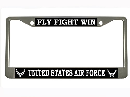 Fly Fight Win United States Air Force Auto License Frame Car Tag Holder ...