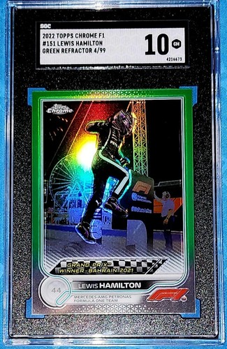 2022 Topps Chrome F1 Lewis Hamilton #151 Green Refractor /99 GEM MINT ...