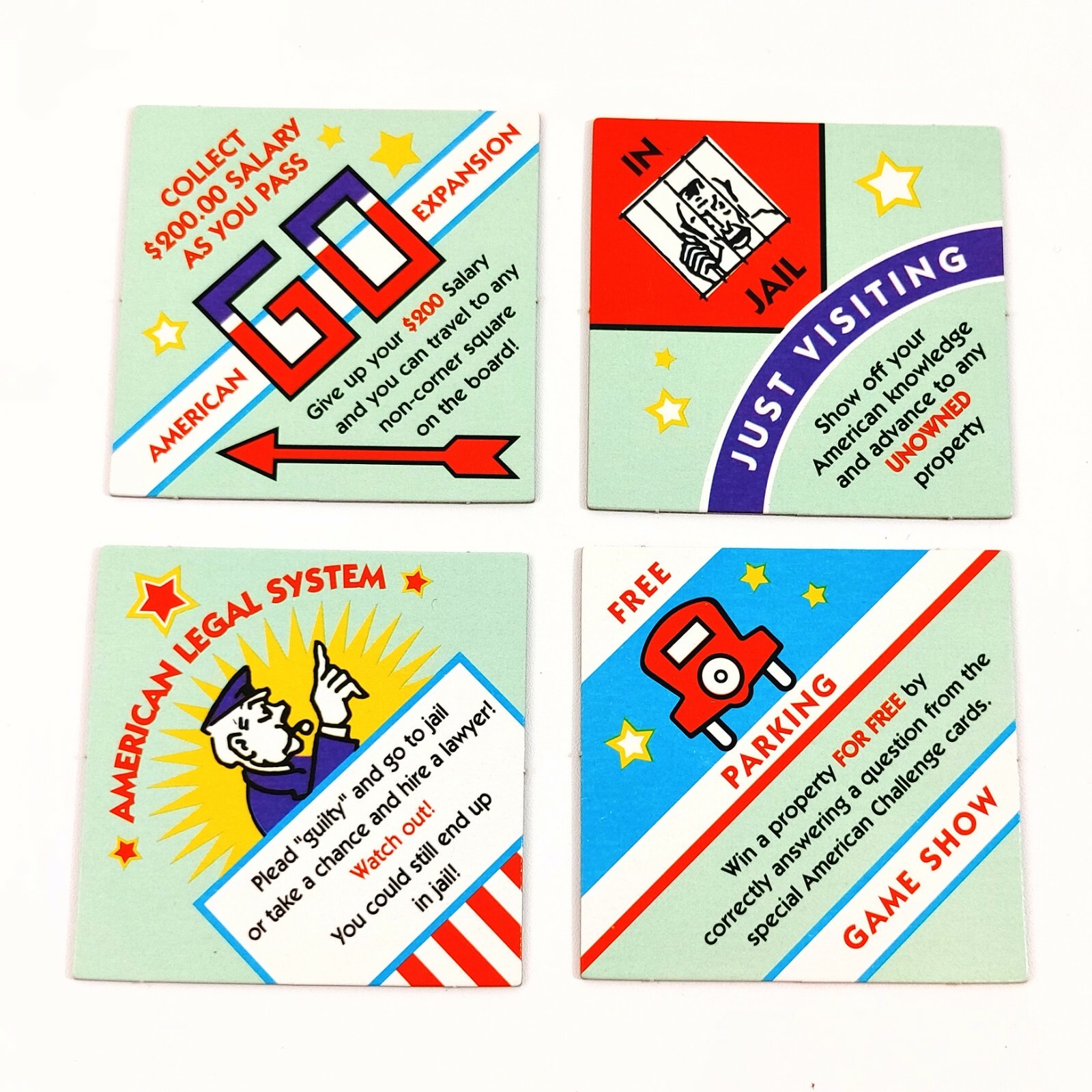 The America Special Edition MONOPOLY 2002 Replacement Corners (4 ...