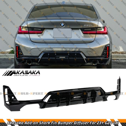 Akasaka Add-On Gloss Black Rear Bumper Diffuser For 2023-25 BMW G20 ...