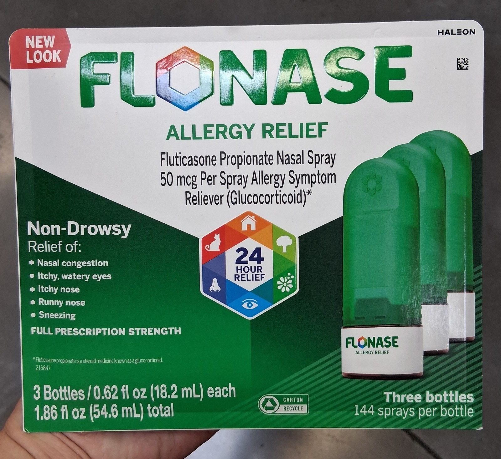 Flonase Allergy Relief 3 Pack x 144 Metered Sprays (432 total) - Exp 10 ...