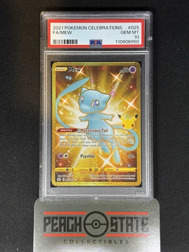 PSA 10 Mew #25 2021 Pokemon 25th Anniversary Celebrations Gold Full Art ...