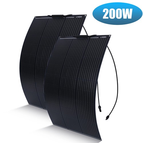 200W Watt 12V/24V Portable Flexible Solar Panel (100W*2PCS) For RV Boat ...