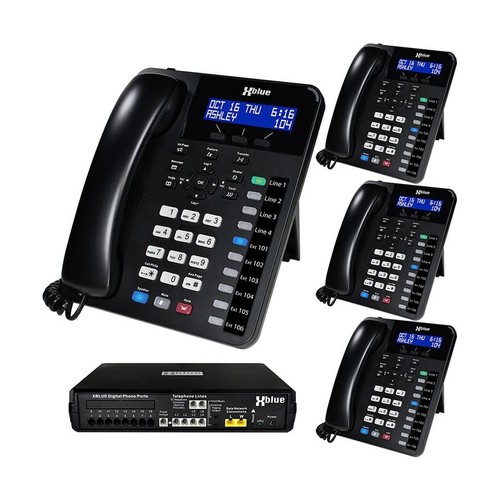 XBLUE X16 Plus Small Business Phone System Bundle with (4) XD10 Digital ...