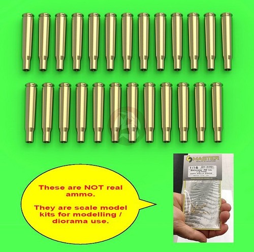 Master 1/16 M2 Browning .50 Cal 12.7mm MG Empty Shells Casings (25 pc ...
