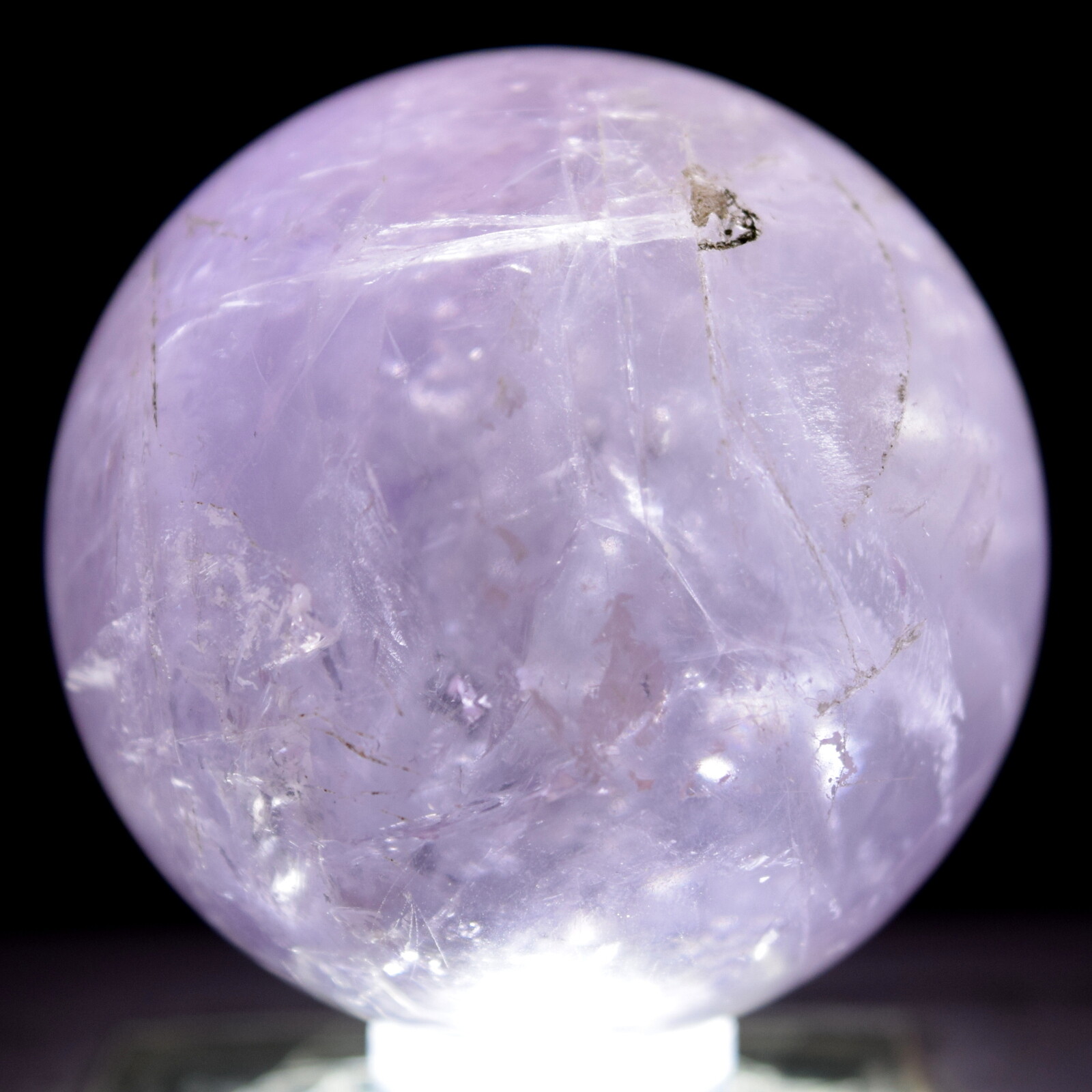 44mm 120g Rainbow Purple Amethyst Sphere Translucent Gemstone Crystal ...