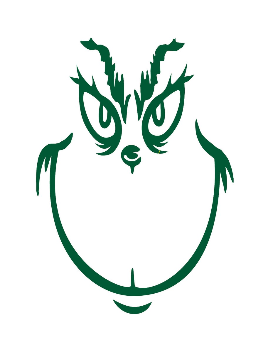 Grinch Face Silhouette Grinch SVG | Grinch Face SVG Payhip