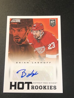 2013-14 Score Hot Rookies Signatures Brian Lashoff #635 Rookie Auto RC ...