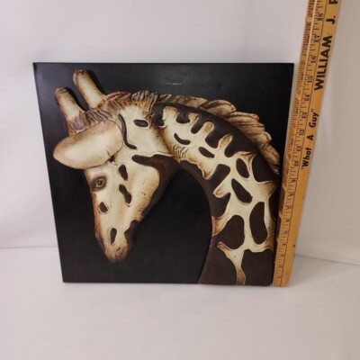 Giraffe Raised Figure Home Decor picture 16”x16” | eBay