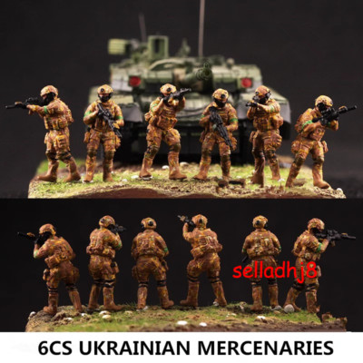 1/72 Scale Ukrainian Mercenary Action Figure 6 Soldiers Toys DIY Scene ...