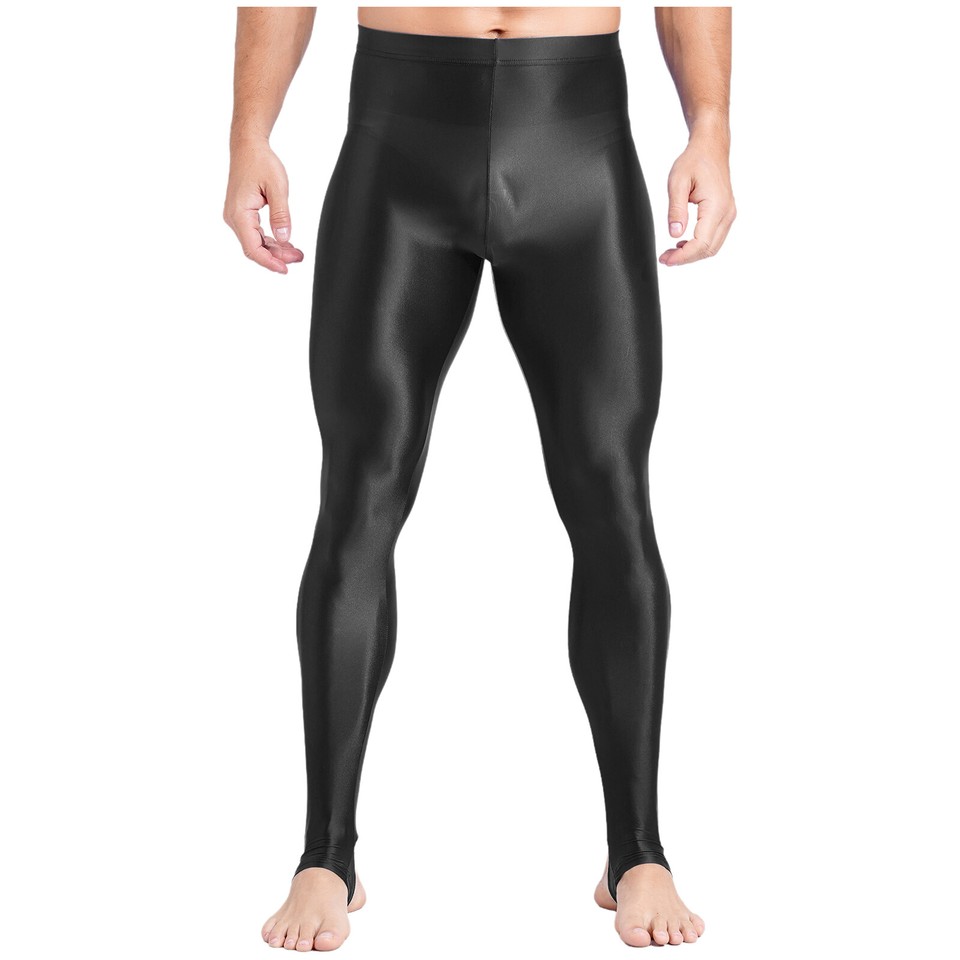 Men's High Waisted Stirrup PantsTummy Control Stretch Tights Pants ...