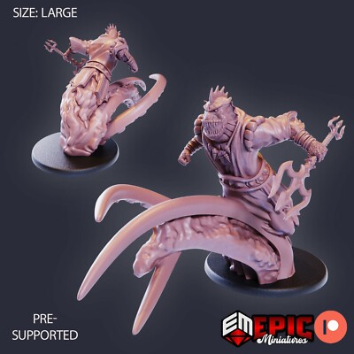 Marid Male C Merfolk Epic Miniatures RPG D&D Pathfinder 3D Print | eBay