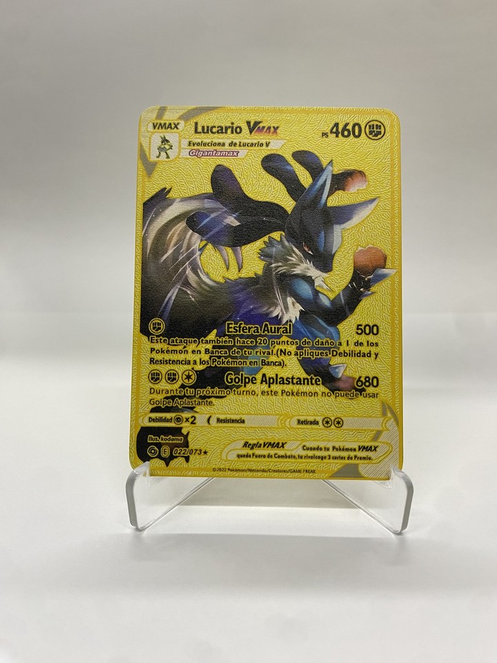 Lucario Vmax Gold Metal Pokémon Card-Collectible Gift Display！Christmas ...