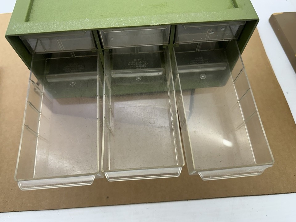 Vintage Akro-Mils 9 Drawer Plastic Storage Cabinet Model 10-109 Olive ...