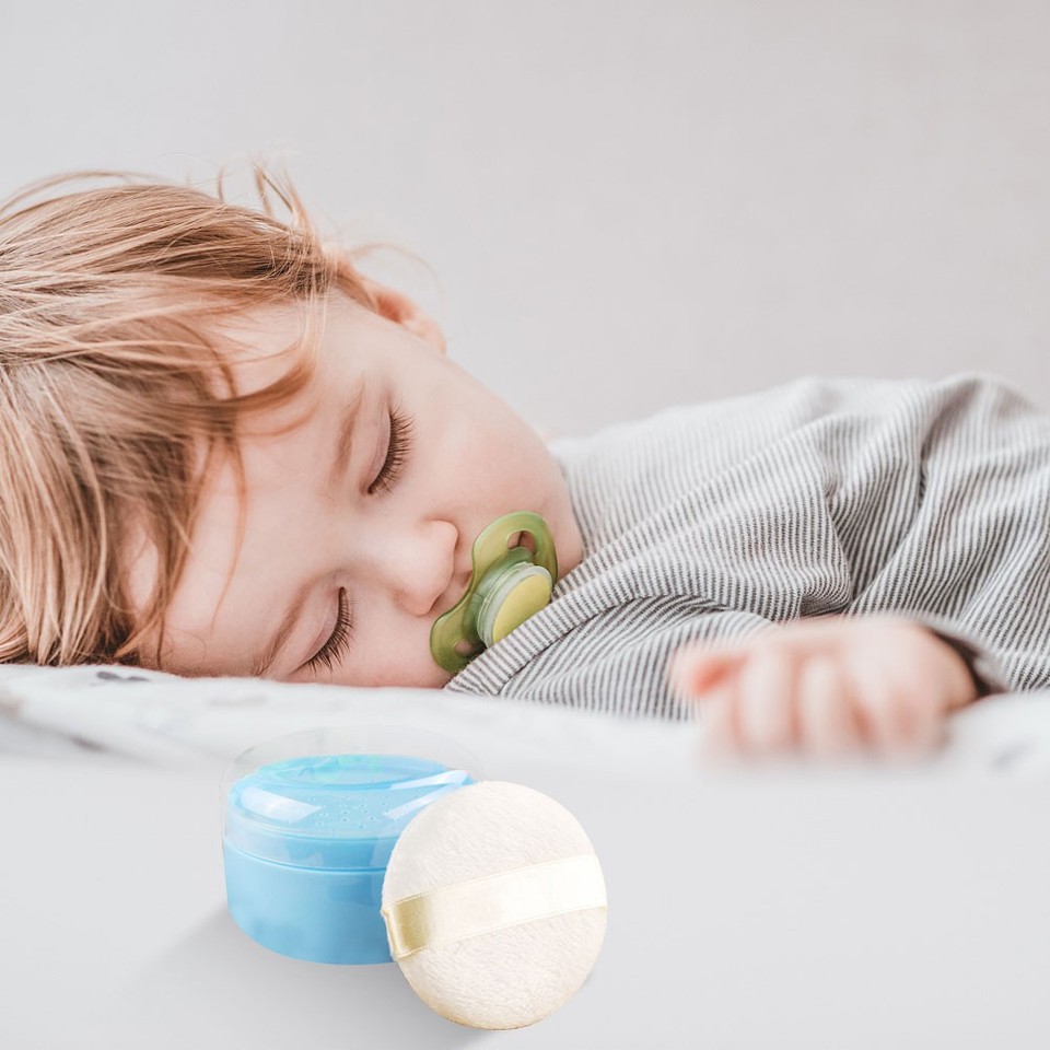 2 Pcs Plastic Empty Travel Powder Container Puff Body Baby Holder with ...