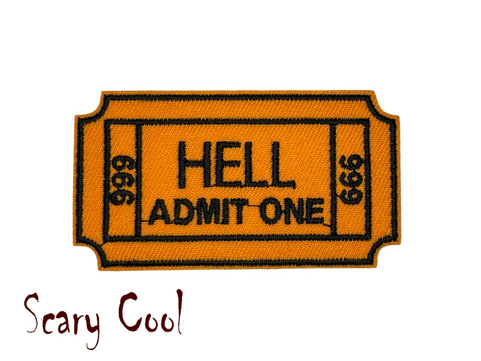 New Ticket Hell Admit One 666 Vintage Embroidered Biker Iron On Patch ...
