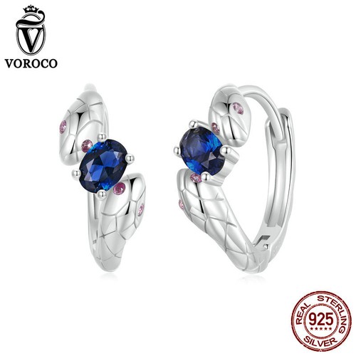 Voroco 925 Silver Exquisite Serpent Hoop Earrings Jewelry Fashionable ...
