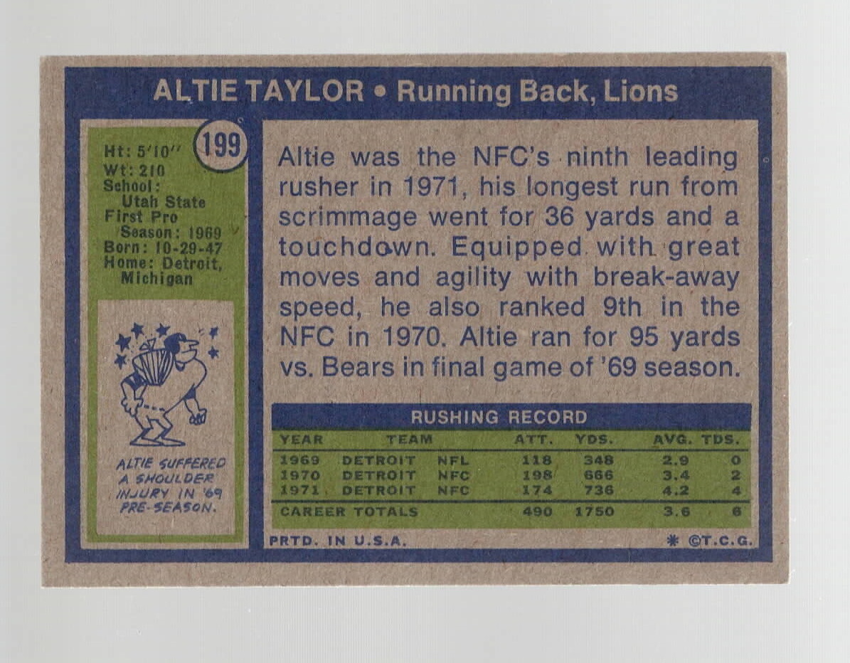 1972 Topps #199 Altie Taylor VG/Ex | eBay