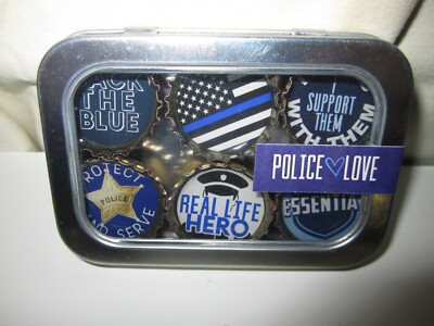 Brand New Six Pack Set Of Police Love Themed Magnets From Recycled ...