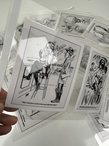 Plastic Printed BW Sexy Cards Risqué Joke Cartoon Pin Up Card Lot of 20 ...