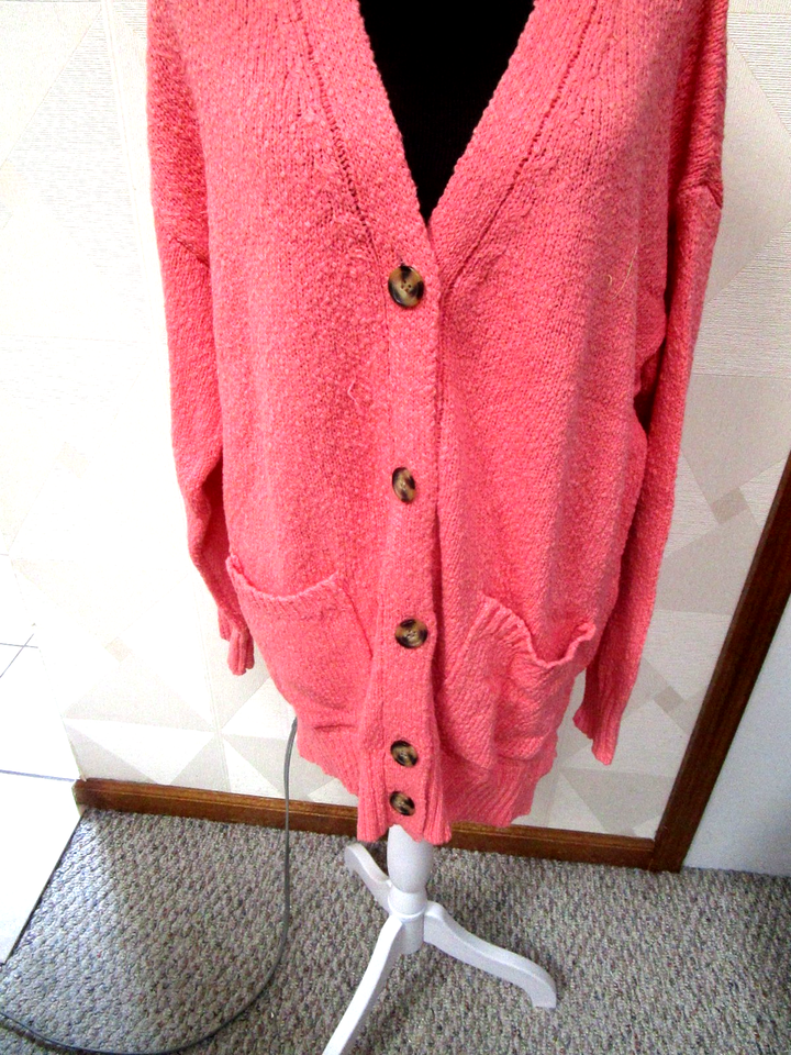 ADYSON PARKER-PINK-LONG SLEEVE-V-NECK-BUTTON UP CARDIGAN-SIZE-1X-NWT | eBay