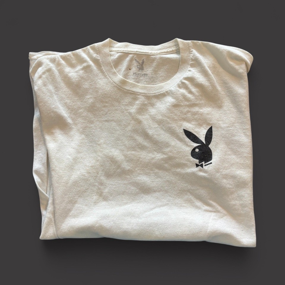 Vintage 90’s Playboy Black Logo white T Shirt Size medium | eBay