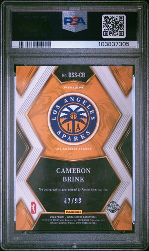 2024 PANINI SELECT WNBA DRAFT SELECTIONS SIGNATURES CAMERON BRINK 42/99 ...