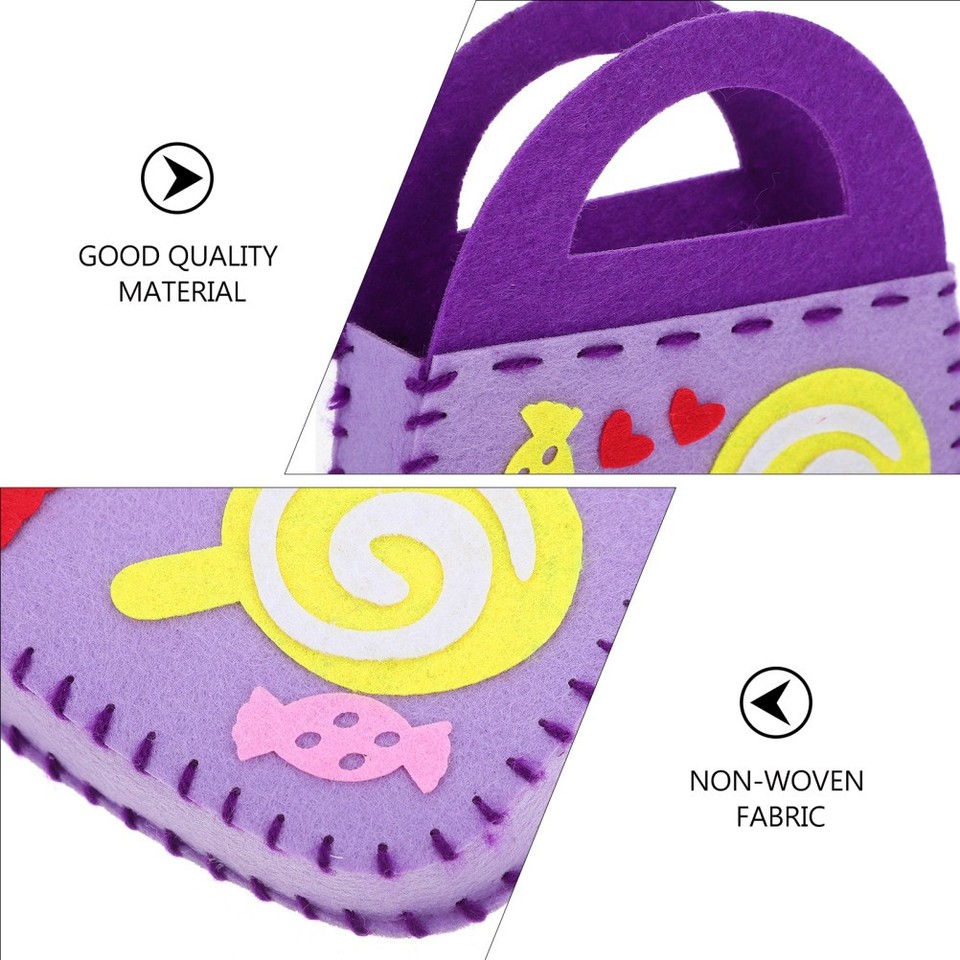 4 Sets Diy Handbag Kit Making Kid Sewing Craft Purse Kids Handmade ...