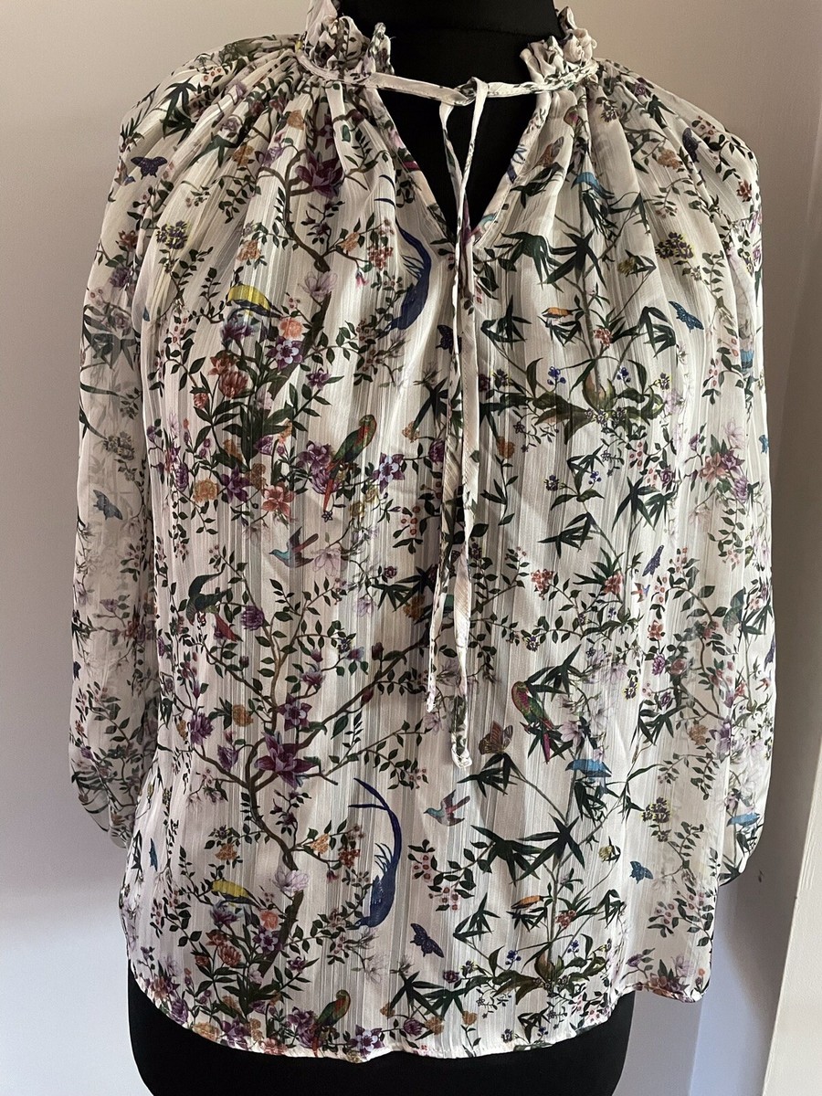 Bird Blouse Iisla & Bird Women's Top Uk 8 Black 100% Viscose