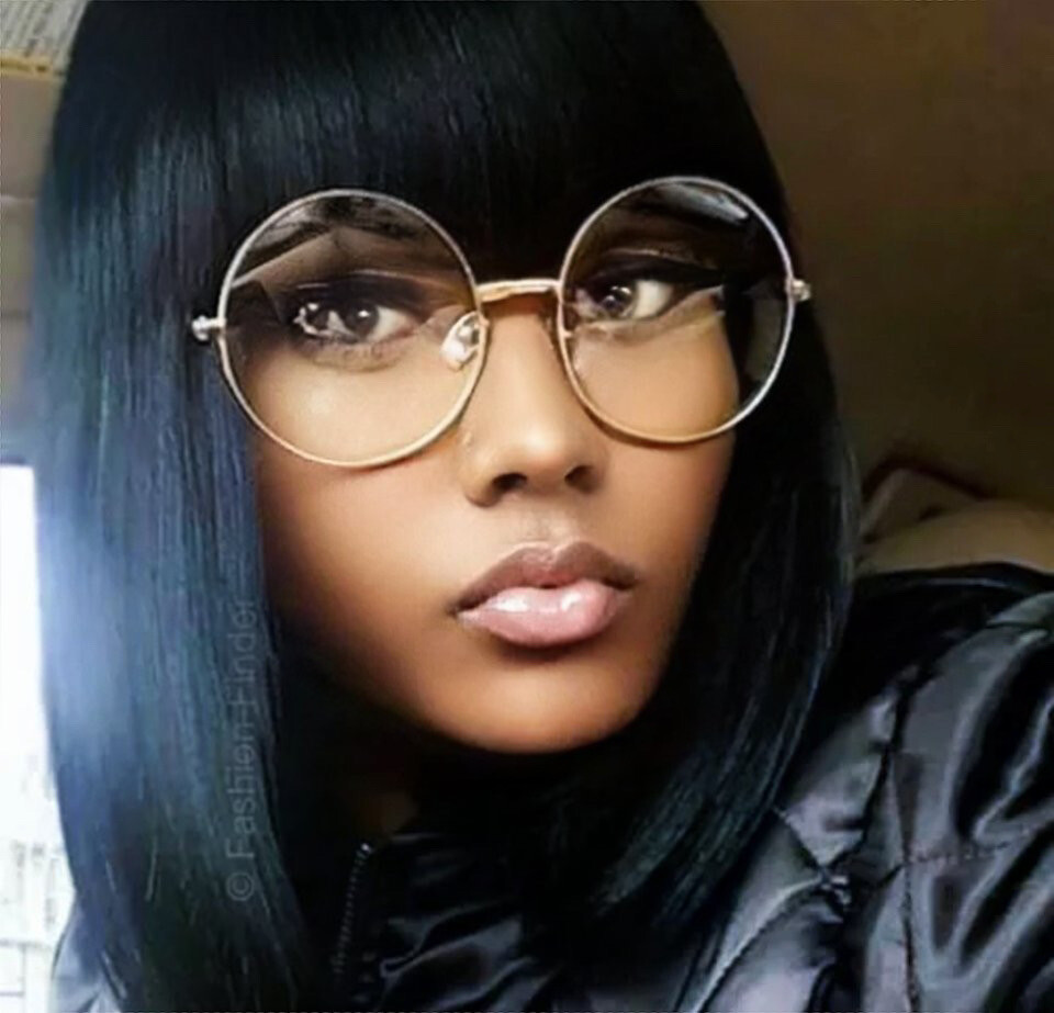 Oversized MALINA XL Large Big Round Circle Thin Metal Frames Eye ...