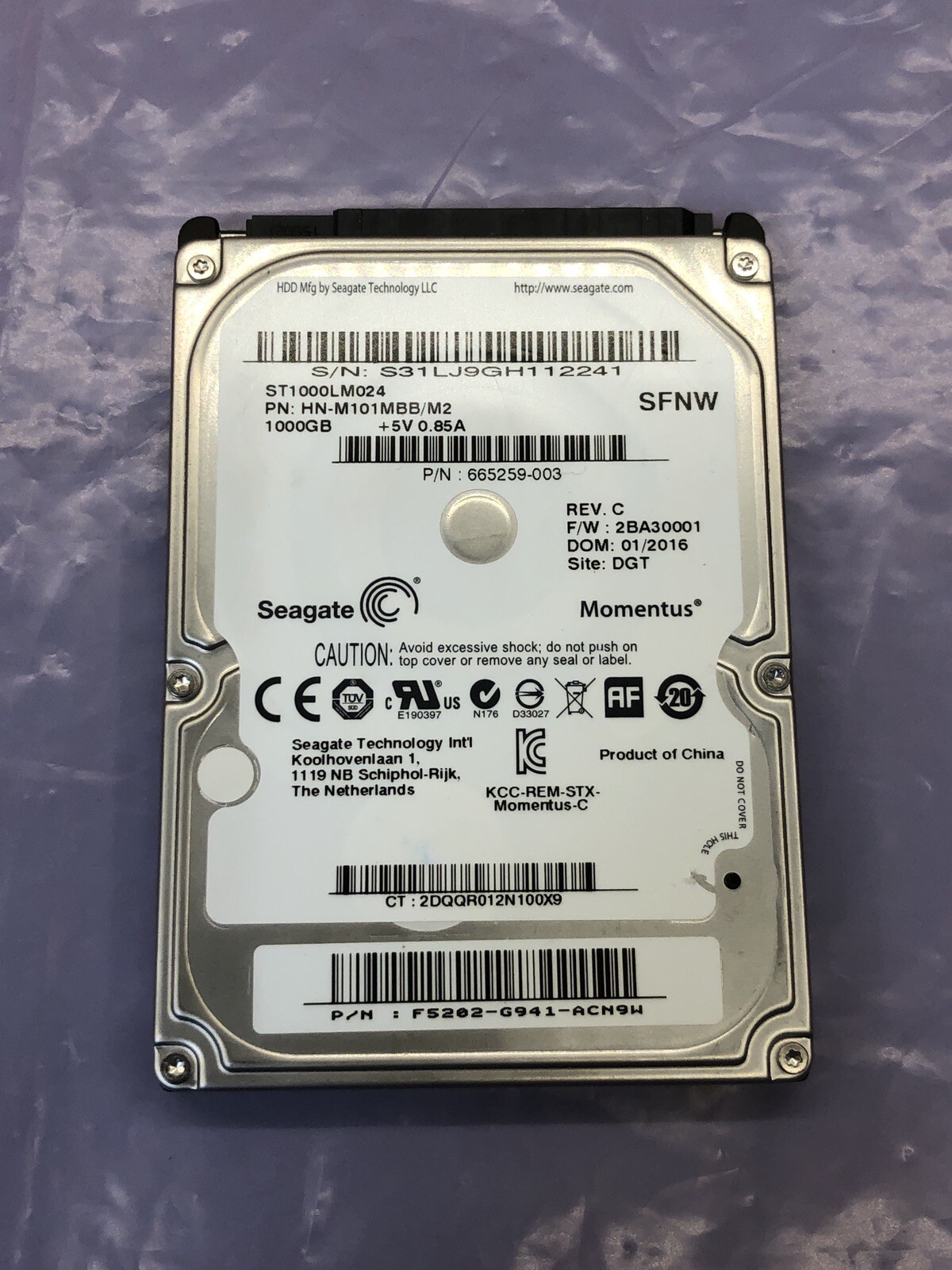 Seagate Momentus ST1000LM024 1TB 2.5" SATA 5.4K RPM HDD Hard Drive HN ...