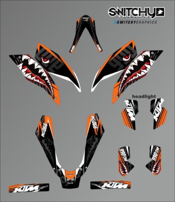 Set Sticker Graphics Kit 'Spitfire Black' Compatible With KTM 990 Sm ...