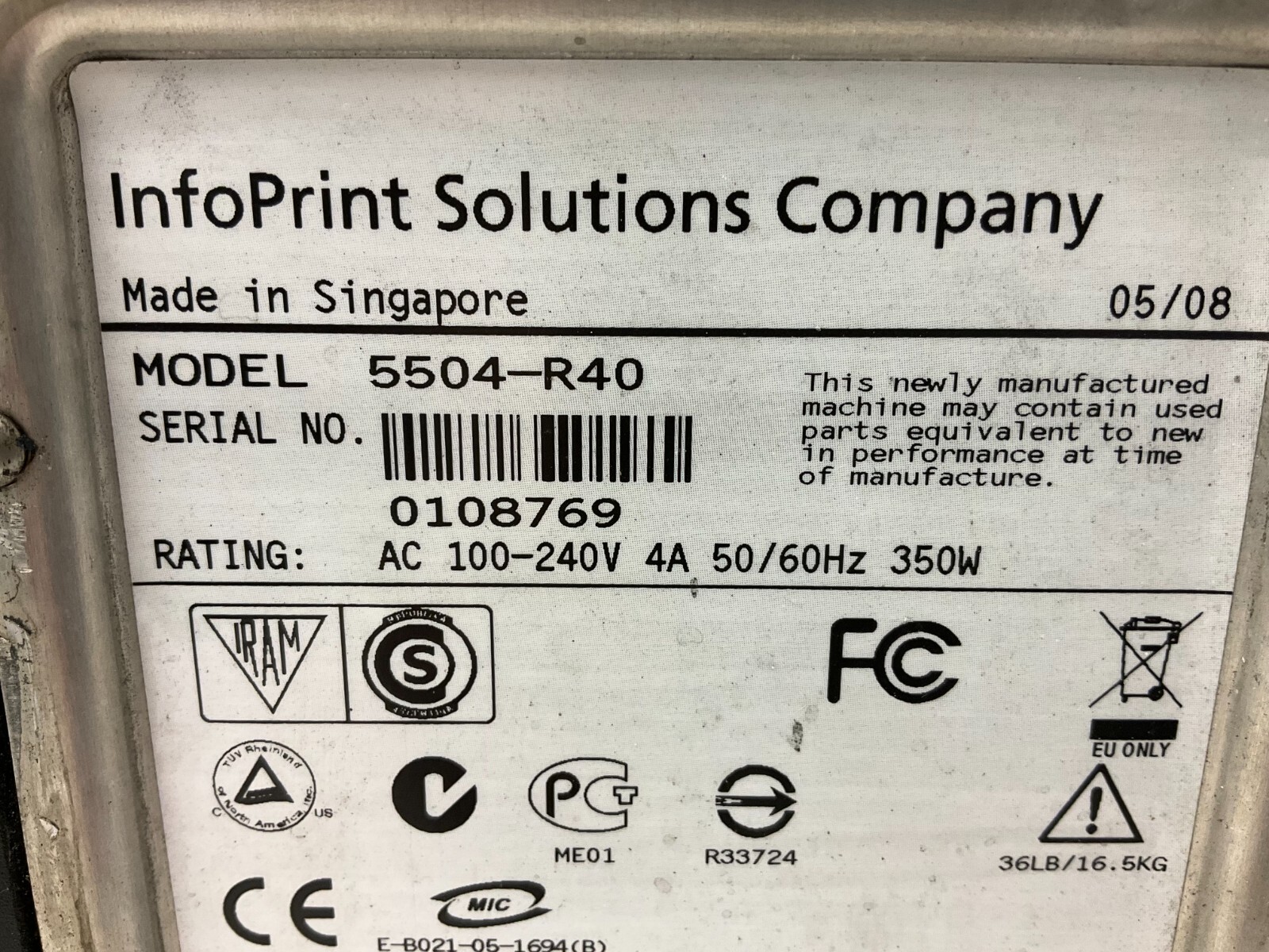 IBM Infoprint 6700 Direct Thermal Label Printer 5504R40 for sale online ...