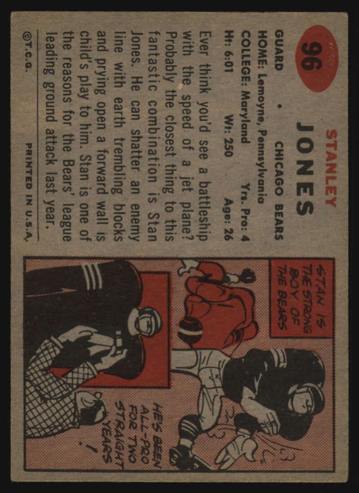 1957 Topps #96 Stan Jones VG/VGEX Bears 572602 | eBay