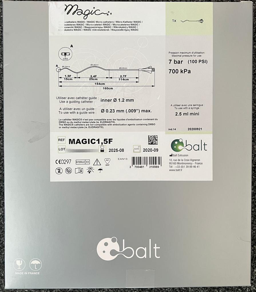 Neurovascular Magic Balt 1.5 Flow Directed Microcatheter 160cm, 1.5Fr x ...