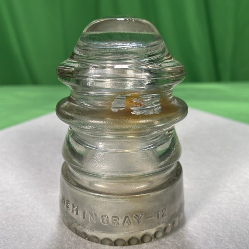 Hemingray Glass Insulator No. 12, Clear, Antique Glass Insulator, 1952 ...
