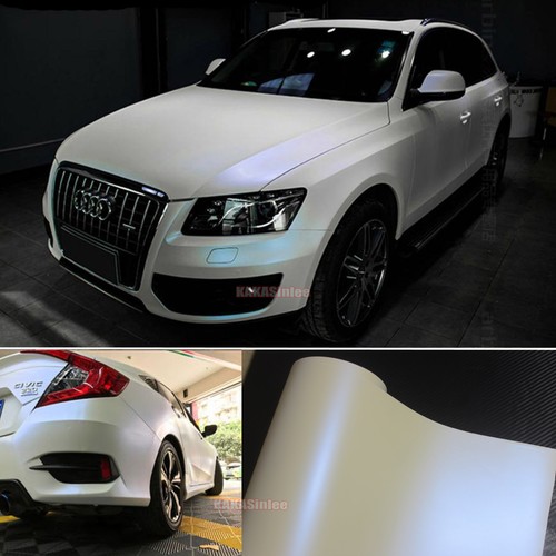 Matte White to Blue Pearl Chameleon Satin Chrome Vinyl Wrap Car Sticker ...