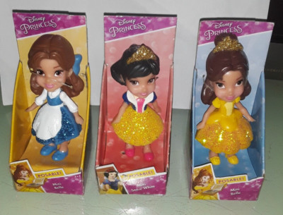 2018 jakks pacific DISNEY PRINCESS MINI BELLE / SNOW WHITE figure LOT ...