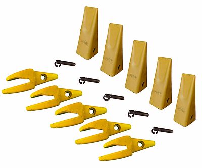 5 CAT Style J200 Backhoe Bucket Shanks 1" Lip, Dirt Teeth, 1U-3202, 119 ...