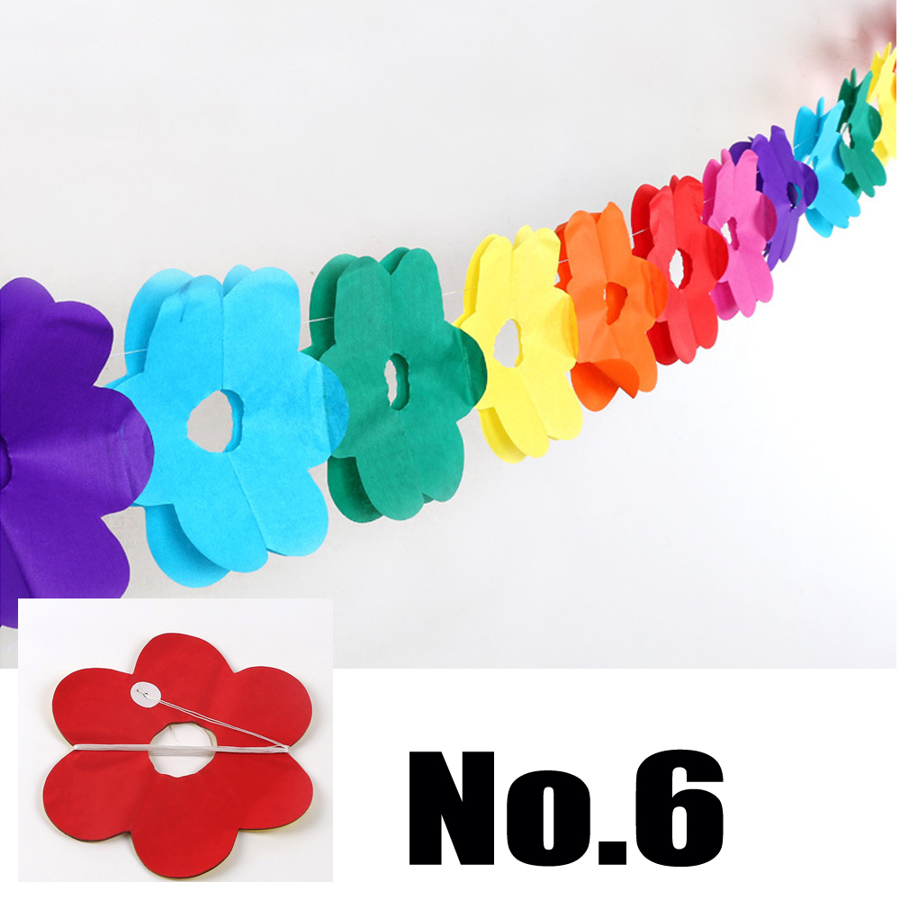 Rainbow colours Hanging Paper Chain Flower Wedding Birthday Party ...