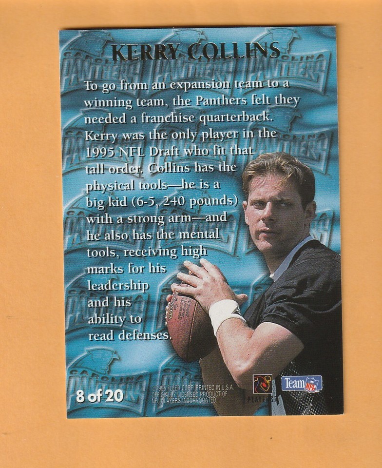 Kerry Collins Carolina Panthers 1995 Ultra First Rounders #8 Penn State ...
