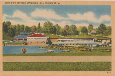 PULLEN PARK SHOWING SWIMMING POOL - RALEIGH, NORTH CAROLINA LINEN POST ...