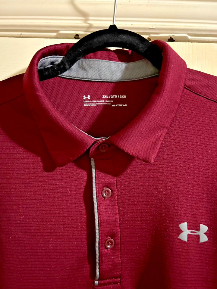 Under Armour Men's Maroon Golf Polo Shirt XXL Solid | eBay