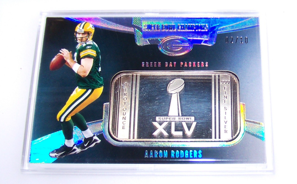 Aaron Rodgers 2021 Panini Eminence 1oz .999 Silver Super Bowl XLV Bar 2 ...