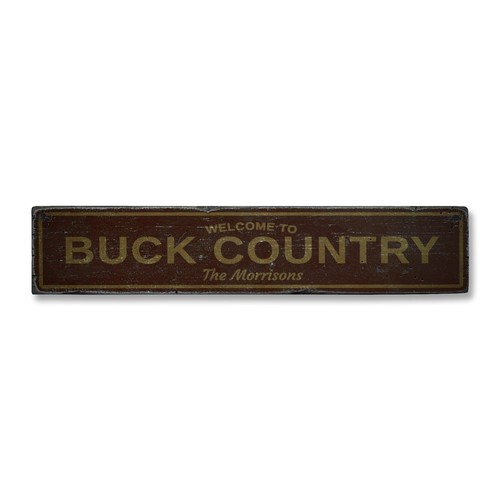 Welcome To Buck Country, Custom Family - Rustic Distressed Wood Sign | eBay