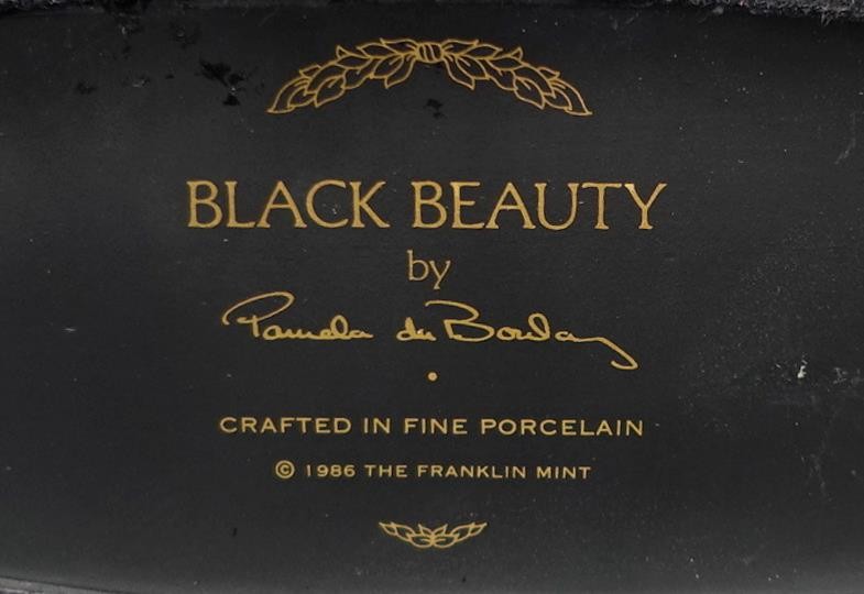 FRANKLIN MINT Pamela du Boulay Black Beauty Porcelain Horse Statue ...