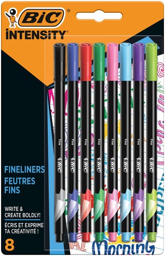BIC Intensity Felt Tip Pens, Fineliners with Very Fine Tips, Vibrant ...